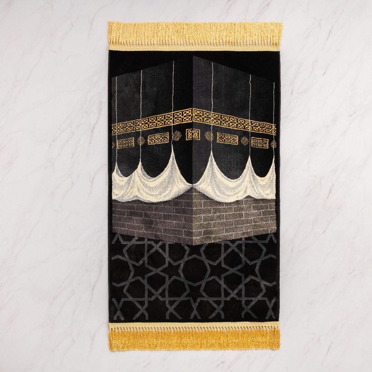 Kaaba Curtain Kiswah Prayer Mat, Sejadah , Janamaz – Andalucia Islamic ...